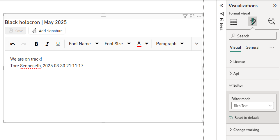 Editor | Profitbase Docs